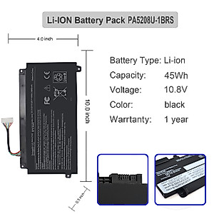 Gomarty PA5208U-1BRS Battery Compatible with Toshiba Satellite P55W E45W E45W-C4200X E45W-C4200 P55W-C5204 P55W-C5208 P55W-C5200X P55W-C5314; Chromebook CB35-B3330 CB35-B3340 CB35-C3300 CB35-C3350