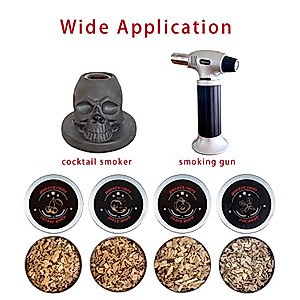 Yinanroa Wood Chips for Smoking Gun Hand-held Smoke Gun Smoker Infuser Cocktail Smoker Kit（Oak,Peach,Apple,Cherry 4 Pack） Wood Chips for Smoker