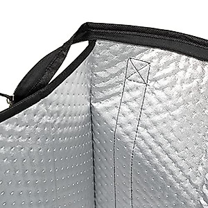 Cater Tek 14.9 x 13.1 x 9.4 Inch Food Delivery Bags, 10 Insulated Food Carriers - Leakproof, Reusable, Black Non Woven Fabric Catering Bags, For Hot Or Cold Meals