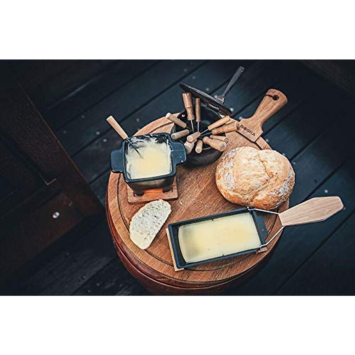 Boska Raclette Grilling Set - Partyclette To Go Set - Suitable for Cheese, Meat, Fish, and Vegetables - Portable Non-Stick - Dishwasher Safe Wedding Registry Items