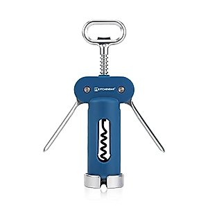 KITCHENDAO 3 in 1 Wine Bottle Opener, Wing Corkscrew with Foil Cutter, Built-in Beer Bottle Opener, Multifunctional Wine Opener with Non-Stick Sharp Screw,Easy to Use, Sturdy Durable Manual Corkscrew