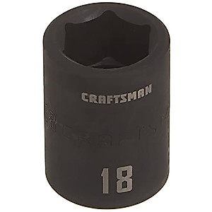 CRAFTSMAN Shallow Impact Socket, Metric, 1/2-Inch Drive, 18mm (CMMT15866)