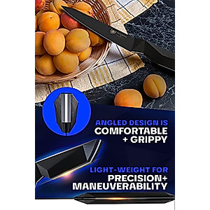 Dalstrong Utility Knife - 5.5" - Shadow Black Series - Black Titanium Nitride Coated - High Carbon - 7CR17MOV-X Vacuum Treated Steel - Sheath - NSF Certified