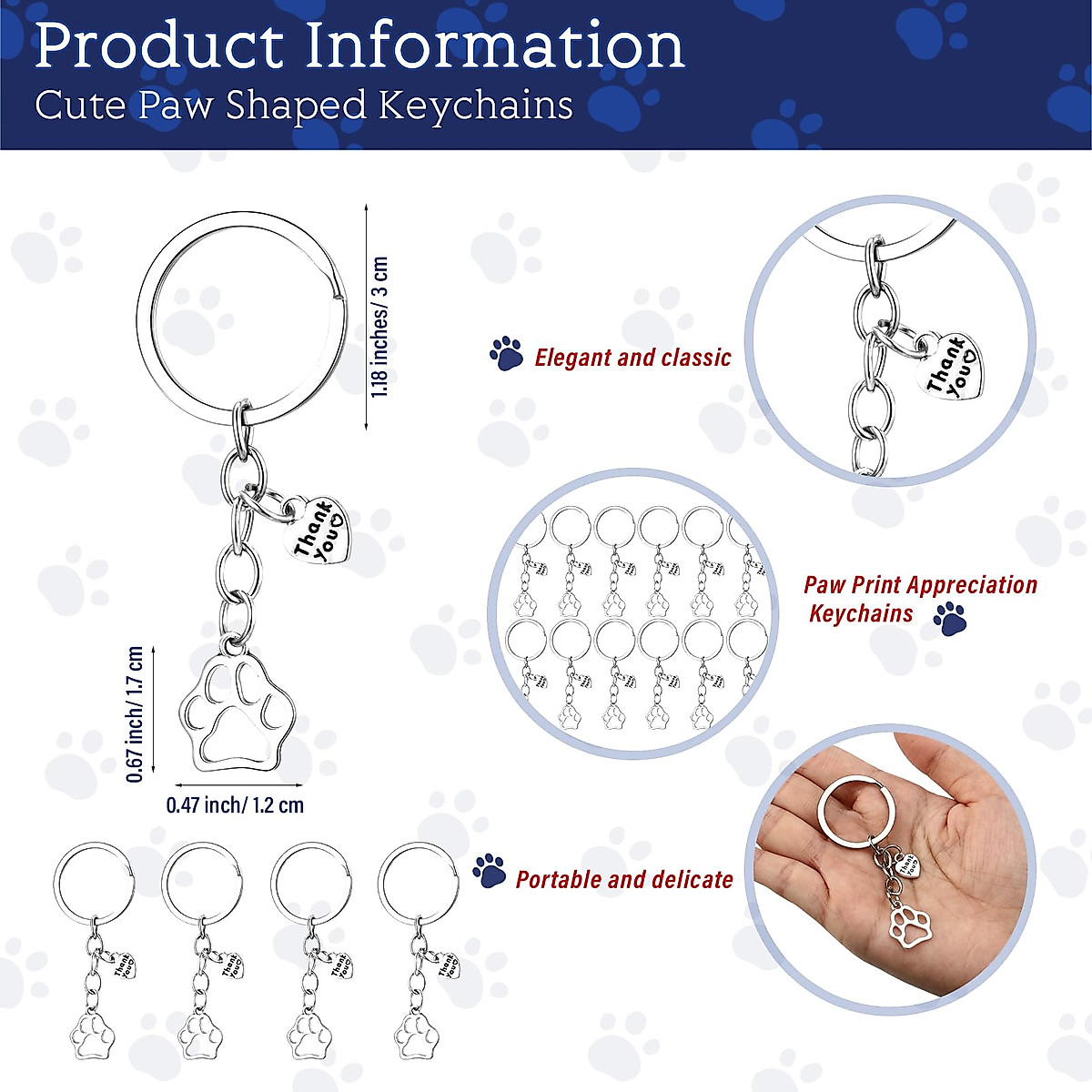 XunYee 12 Sets Christmas Vet Med Tech Gifts Veterinarian Thank You Paw Keychain with Cards Appreciation Gifts for Veterinary Medicine