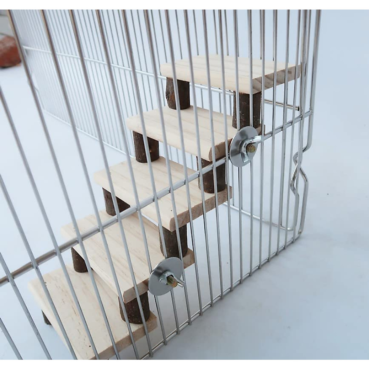 5 Layers Pet Hamster Wooden Climbing Ladder Cage Wood Ladder Natural Wood Hamster Ladder Toy Climbing Stairs Pet Toys Gift Cage Accessories