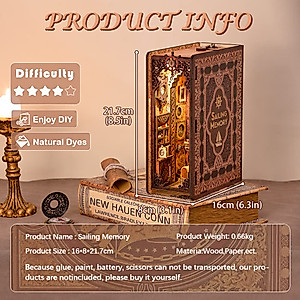 CUTEBEE Book Nook Kit, DIY Booknook Miniature House Tiny House 3D Wooden Puzzle Dollhouse Kit for Adults and Teens, Bookshelf Insert Decor, DIY Craft Gift Model Build