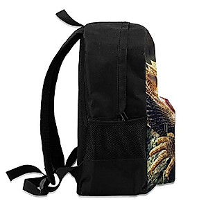 Bearded Dragon Laptop Backpack Durable Lightweight School Bookbag Casual Daypack Travel Hiking Camping College