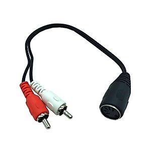 Qaoquda DIN 5 Pin to RCA Cable, 1.5Ft/50cm 5-Pin Din Female to 2 RCA Male Audio Adapter Cable for Electrophonic Bang & Olufsen, Naim, Quad, Stereo Systems
