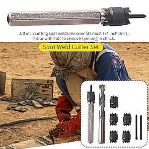 Spot Welder Cutter Set, 3/8" Spot Weld Drill Bits Sheets Metal Hole Cutter Remover Double Sided for Power Drill Spot Welding