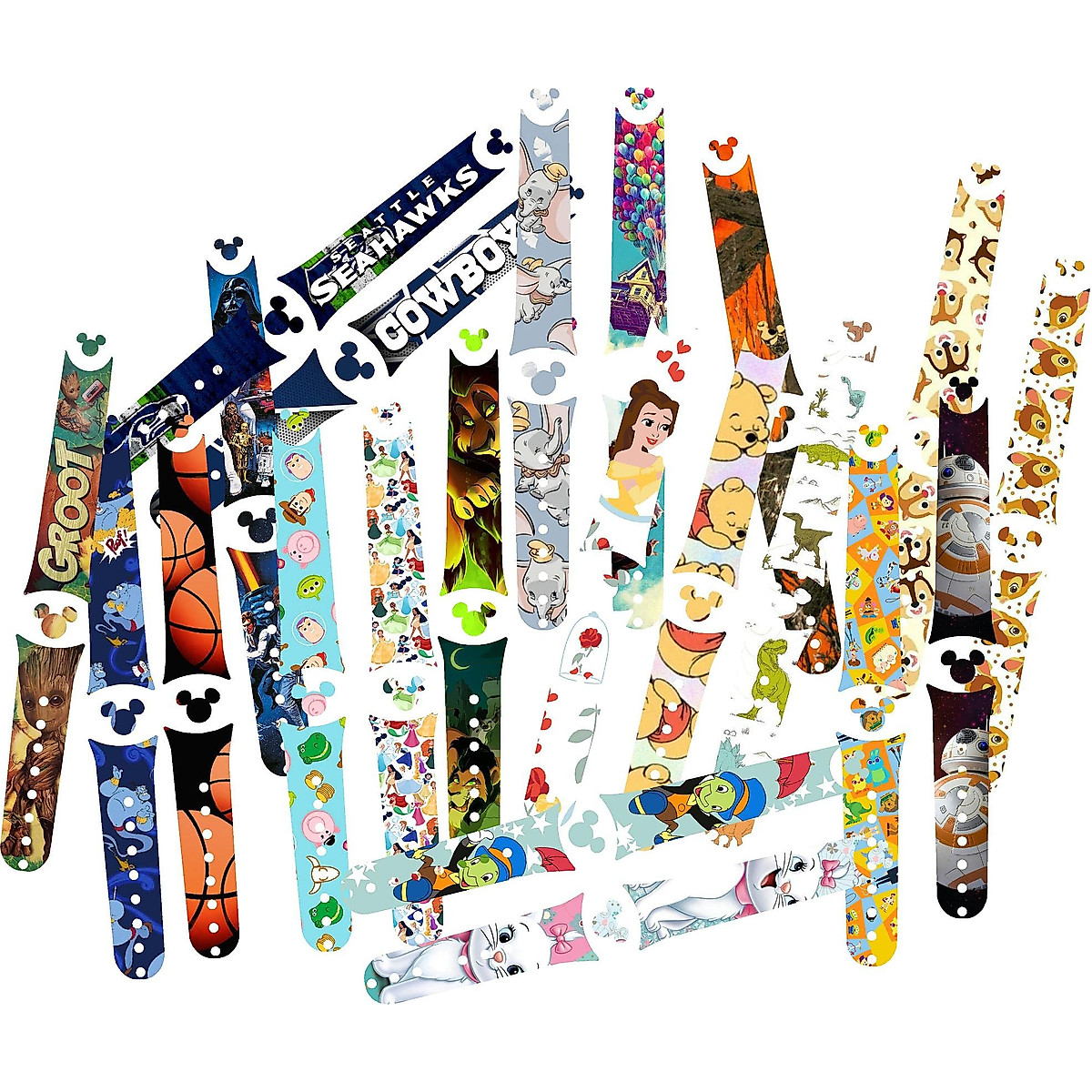 OVERSTOCK Magic Band/Ready To Ship Wrap Magic Band Skin Vinyl Decal Wrap Compatible with MagicBand 2 (Girl Pack - 5 Skins)