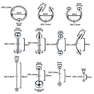 Xpircn Piercing Kit 14G 16G Body Piercing Jewelry Kit Tool, Catheter Piercing Needles Mixed 14G 16G 18G 20G IV Catheter Needles