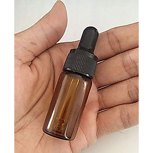 ELFENSTALL- 10pcs 10ml 1/3oz Amber Mini Glass Bottle Amber Sample Vial Small Essential Oil Bottle with Glass Eye Dropper Refillable Containers + 1pc Glass Clean Cloth + 1pc 3ml Dropper