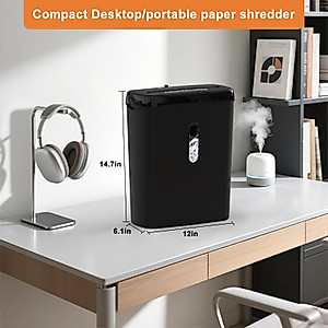 Paper Shredder, 10-Sheet Strip Cut with 3.17-Gallon Basket, P-2 Security Level, 3-Mode Design Shred CD and Credit Card, Durable&Fast with Jam Proof System, Paper Shredder for Home Office (ETL)