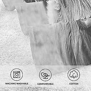 Highland Cow Towels 2 Piece Cotton Hand Towels, Highly Absorbent Towels for Bathroom, Hotel, Gym and Spa 28 X 16 Inches