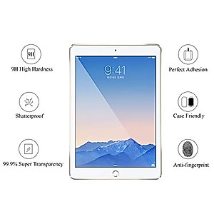 Ailun Screen Protector for iPad (9.7-Inch,2018/2017 Model,6th/5th Generation),iPad Air 1,iPad Air 2,iPad Pro 9.7-Inch 2016,Tempered Glass Film,Apple Pencil Compatible,Case Friendly