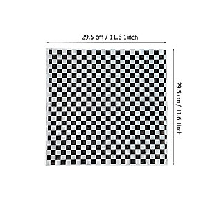 100 Sheets Black and White Checkered Dry Waxed Deli Paper Sheets, Grease Resistant Checkered ,Checkered Paper ,Deli Liner ,Checkered Paper Liners ,Checkered Basket Liners/Deli Paper (11.5''x11.5'')