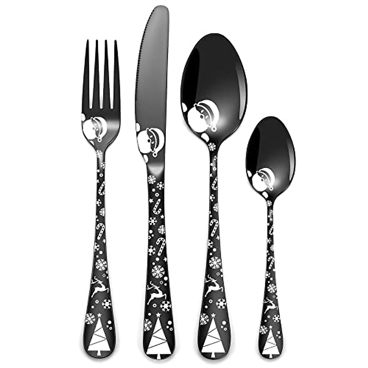 24-Piece Silverware Set Service for 6 with holder,Premium Stainless Steel Cutlery Set,Home Kitchen Restaurant Utensils,Knives Spoon and Fork Set, Mirror Polished,Dishwasher Safe.(Mirror pattern)