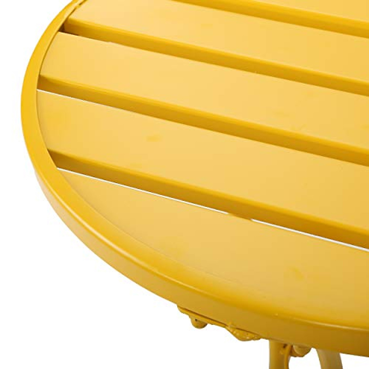 Christopher Knight Home Colmar Outdoor Iron Bistro Set, 3-Pcs Set, Matte Yellow