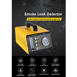 QPKING EVAP Smoke Fuel Leakage Tester 4 in 1 Car Conduit Pipe System Leak Detection Tools, Car Fuel Leak Detector for 12V/24V Vehicles Boats with Adjustable FlowMeter Leak Detector