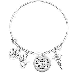 HUTIMY Physical Therapist Gifts Bracelet For Women Funny Physical Therapy Charm Bangle Bracelets Present Ideas Items Stuff Merchandise Pt Jewelry Massage Physical Therapist Bracelet