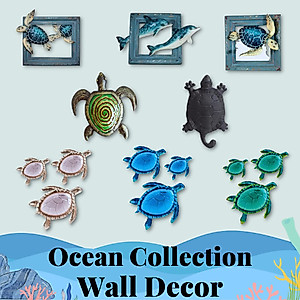 Comfy Hour Under The Sea Collection Metal Art Ocean Coastal Crab Wall Decor, Antique Brown