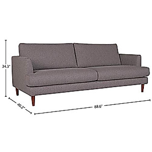 Amazon Brand – Rivet Canton Deep Mid-Century Modern Sofa Couch, 88.6"W, Dark Grey