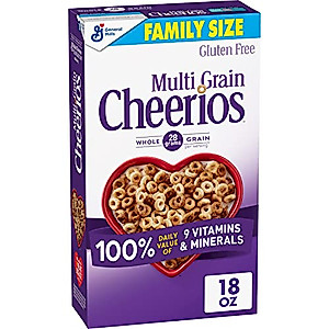 Multi Grain Cheerios Heart Healthy Cereal, 18 OZ Family Size Cereal Box