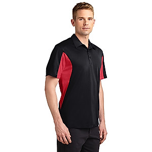SPORT-TEK Side Blocked Micropique Sport-Wick Polo F20 Black/True Red