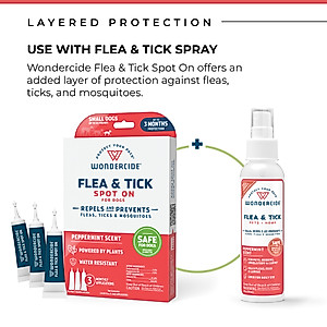 Wondercide - Flea & Tick Dog Spot On - Flea, Tick, and Mosquito Repellent, Prevention for Dogs with Natural Essential Oils - Up to 3 Months Protection - Small 3 Tubes of 0.05 oz