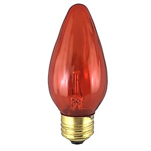 Bulbrite 25F15A-8PK 25W Fiesta Style Medium Base, Amber Chandelier Bulb, 8-Pack