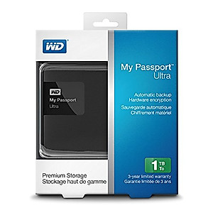 WD 1TB Black My Passport Ultra Portable External Hard Drive - USB 3.0 - WDBGPU0010BBK-NESN [Old Model] (Renewed)