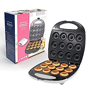 LKJHSDFG Electric Donut Maker, 12 Holes Commercial Doughnut Making Machine Non-Stick Teflon Coating Double Sides Heating Doughnut Maker for Restaurant Bakery Snack Bar