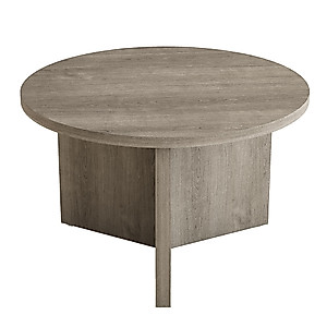 Luoxiao Coffee Table for Small Space, Minimalist Modern Table for Living Room, Durable & Sturdy Small Round End Table with Adjustable Feet Pads, Wood