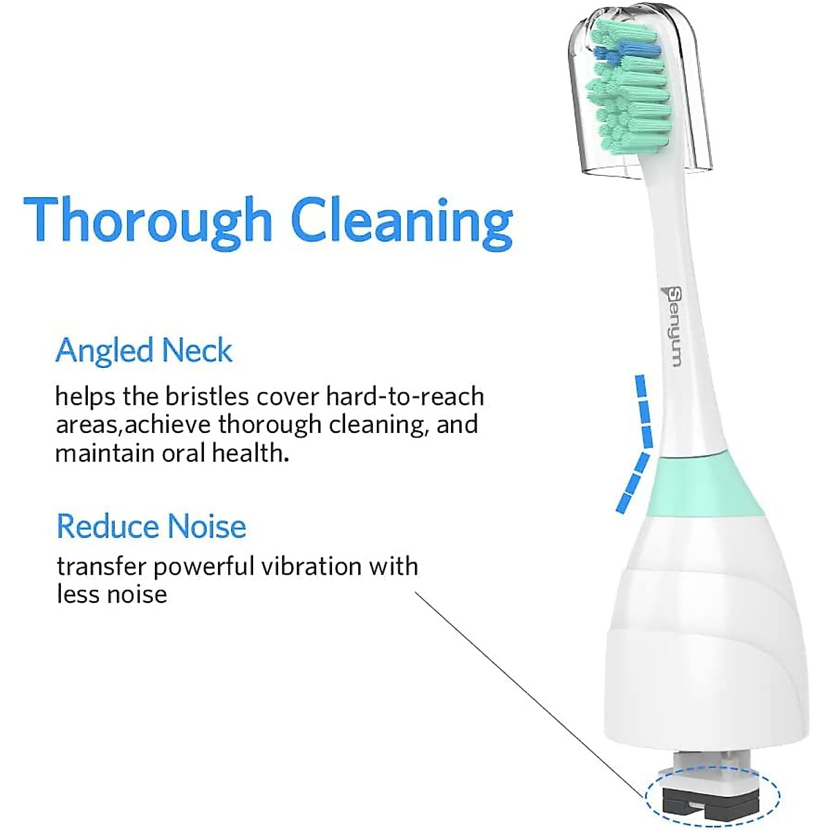 Senyum Replacement Toothbrush Heads Compatible with Philips Sonicare Electric Brush Heads E-Series, 6 Pack
