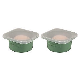 KEVJES Stackable Silicone Artisan Pizza Dough Proofing Boxes Proving Containers with Lids-2 pack-500ml portion (Green)