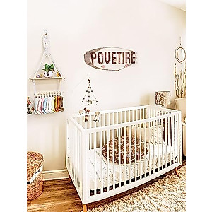 POVETIRE Macrame Hanging Shelves for Nursery for Nursery,Boho Baby Headband Holder Organizer Rope Decor Wall Hanging Decor for Toddler Girls Room