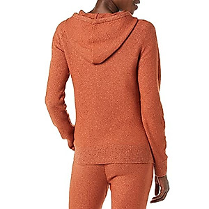Amazon Essentials Women's Soft Touch Hooded Pullover Sweater, Caramel, Large