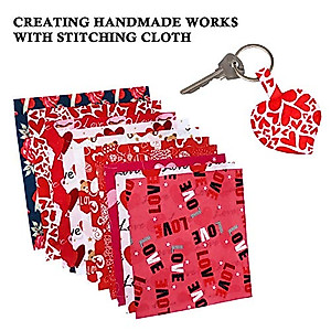 EXCEART Fabric Fabric 30 Sheets Assorted Craft Fabric Bundle Patchwork Fabric Sets Quilting Sewing Patchwork Cloths Delicate Sewing Patchwork Cloths DIY Craft Heart Pattern Quilting Quilted