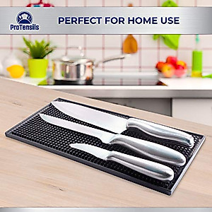 ProTensils Bar Mat 12" x 6", Black Bar Mats, Bar Spill Mats Countertop, Home Bar Service Mat (2 Pack)