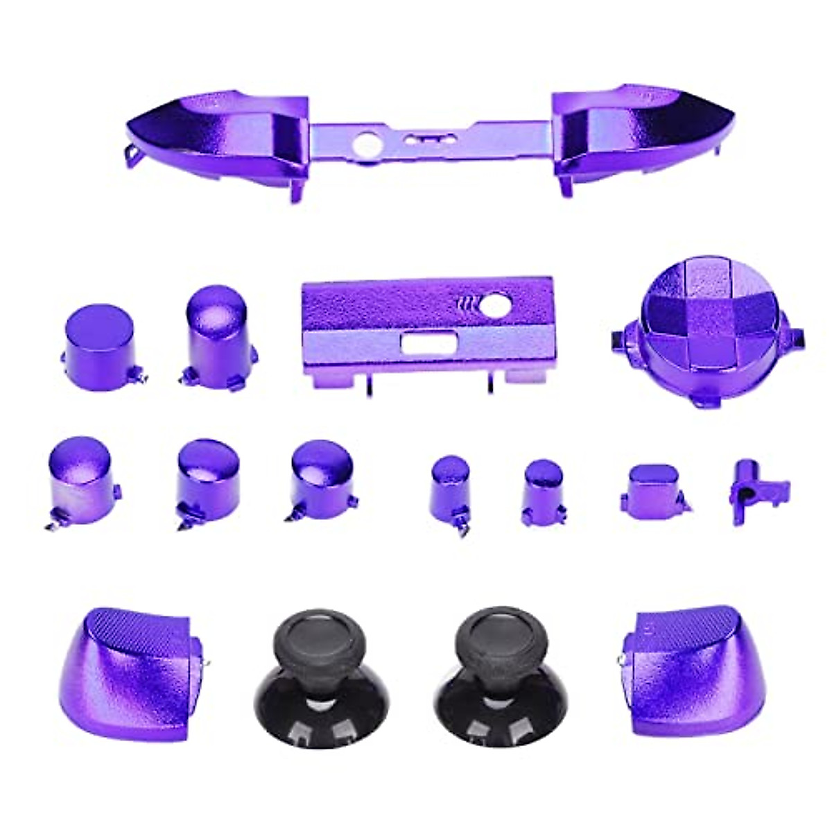 Full Game Controller Plating Button Set, Game Handle Accessories Compatible Beautiful Appearance for Series X(Electroplating Violet)
