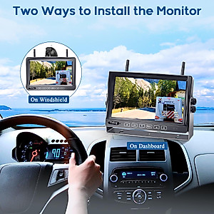 Yakry RV Backup Camera Wireless System - 7'' HD Reverse Camera for Truck with DVR Monitor -Bluetooth Trailer Back up Camera with Night Vision Waterproof -Rear View Camera for Furrion Pre-Wired RVs Y22
