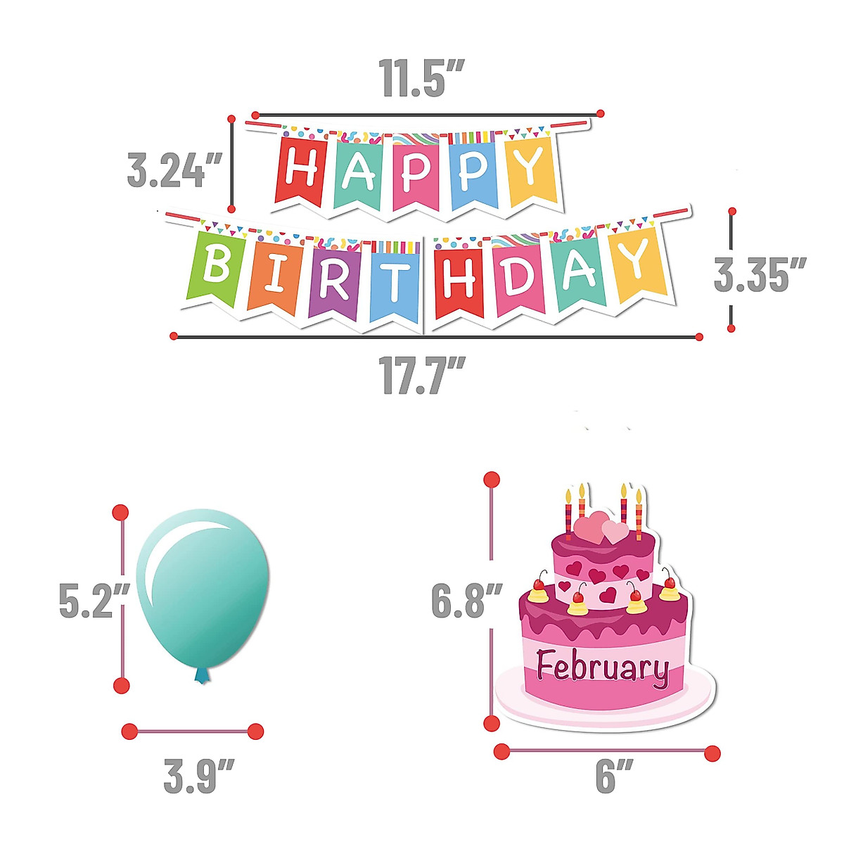 Mr. Pen- Happy Birthday Bulletin Board Set, 20 pcs, Bulletin Board Decorations, Birthday Board Classroom, Birthday Bulletin Board Decorations, Classroom Birthday, Classroom Decorations, Birthday Board