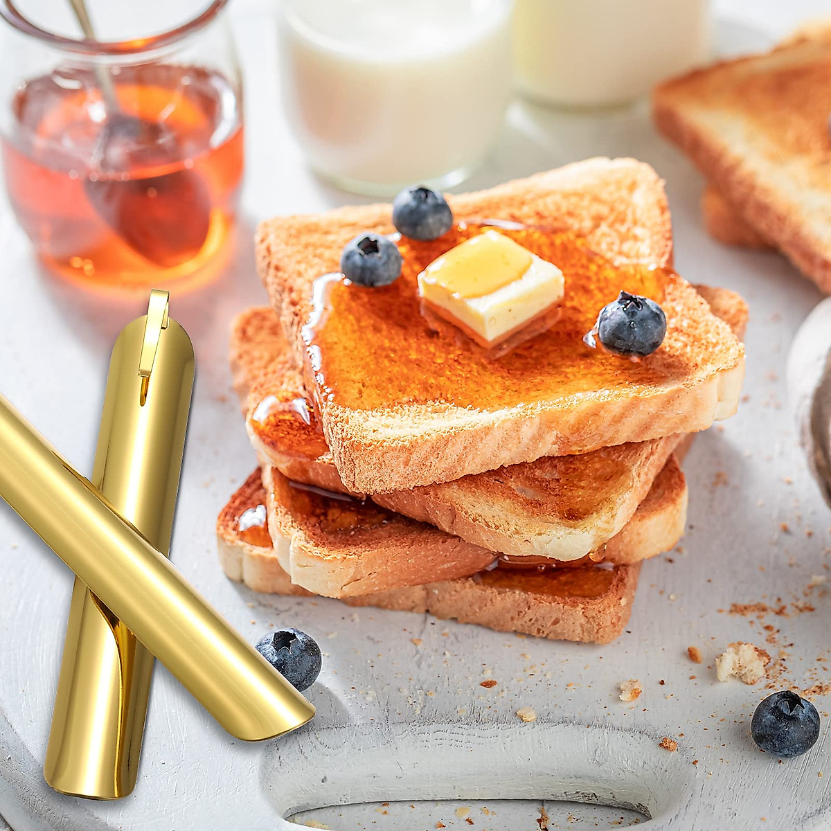 Crumbers for Servers, Table Crumb Sweepers Bread Crumber Cleaner Stainless Steel Table Crumbers for Tablecloth in Restaurants and Homes, Servers, Waiters, Waitresses Tool Accessories(Gold, 10)