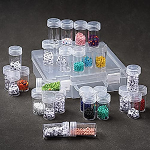 Bead Organizer, Bead Containers, Craft Storage Containers Diamond Painting Storage Containers Bead Storage Containers with Lids Diamond Painting Box Glitter Containers for DIY Art Crafts Nail (2 Pack)