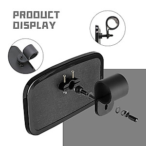 ZBGUN 1 PC Car Reversing Rearview Mirror, 4.5" x 8" 360° Adjustable Auxiliary Spherical Mirror, 1.5"/1.75"/2" Mounting Angle Universal Mounting Accessories, Suitable for Most Cars, ATVs, UTVs (Black)