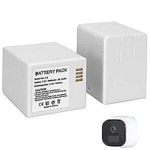 BORTENG Rechargeable Battery for Arlo Go(VMA4410) Camera, Upgraded Replacement Battery 2 Pack 3660mAH 7.2V 26.35WH (for Arlo Go)
