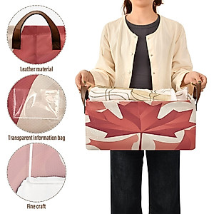 Hezely Canada Flag Pattern Large Storage Baskets for Shelves, Fabric Storage Bins with Handles,Fabric Storage Cubes Closet Organizer for Home（1 Pack）