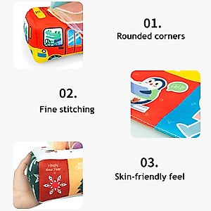 ikasus Baby Tissue Box Toy Cartoon Pattern Montessori Toy for Babies, Educational Preschool Learning Toy High Contrast Crinkle Paper Sensory Silk Scarves Toys for Baby Toddler Infants Newborns
