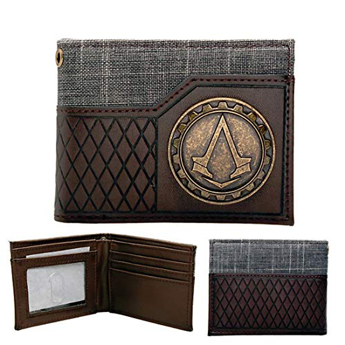 Creed of Assassin Style Super Hero Design Famous Gaming PU Leather Unisex Wallet With Metal Badge (Style 2)