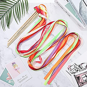 30 Pack Ribbons Dance Streamers 6.6 Feet Long Ribbon Dancer Wand for Kids Rhythmic Gymnastics Ribbon Silks Rainbow Streamer Toys Party Favors for Talent Shows Artistic Dance(Colorful,0.6 Inch)
